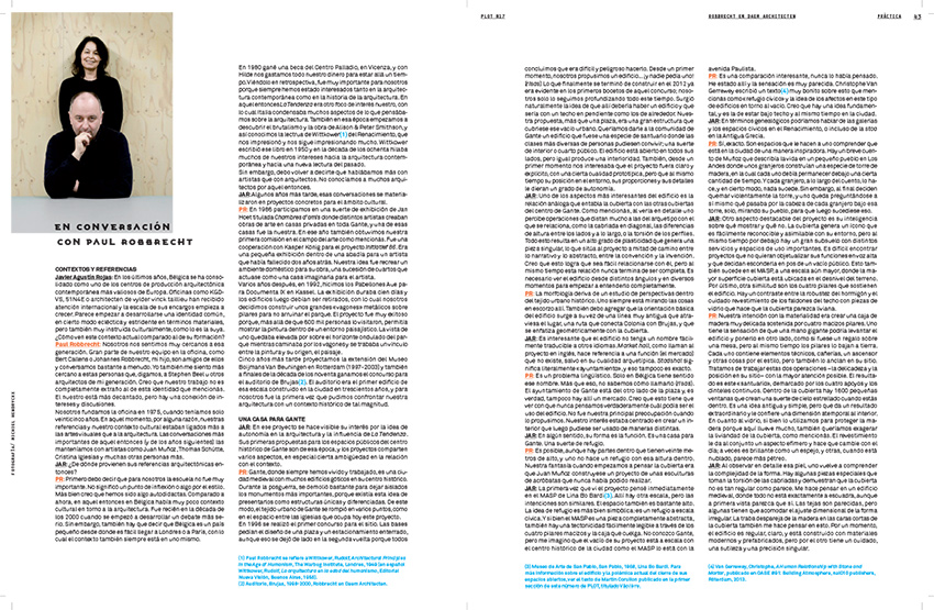 Javier Agustín Rojas in conversation with paul robbrecht,